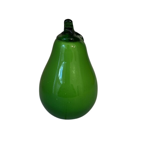 Murano | Accents | Vintage Art Glass Hand Blown Glass Green Pear 97s ...